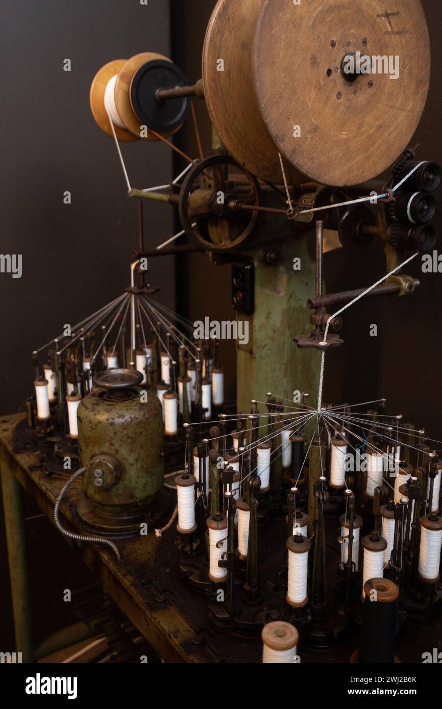 Vintage Rope Weaving Machine at Textile Museum Stock Photo - Alamy