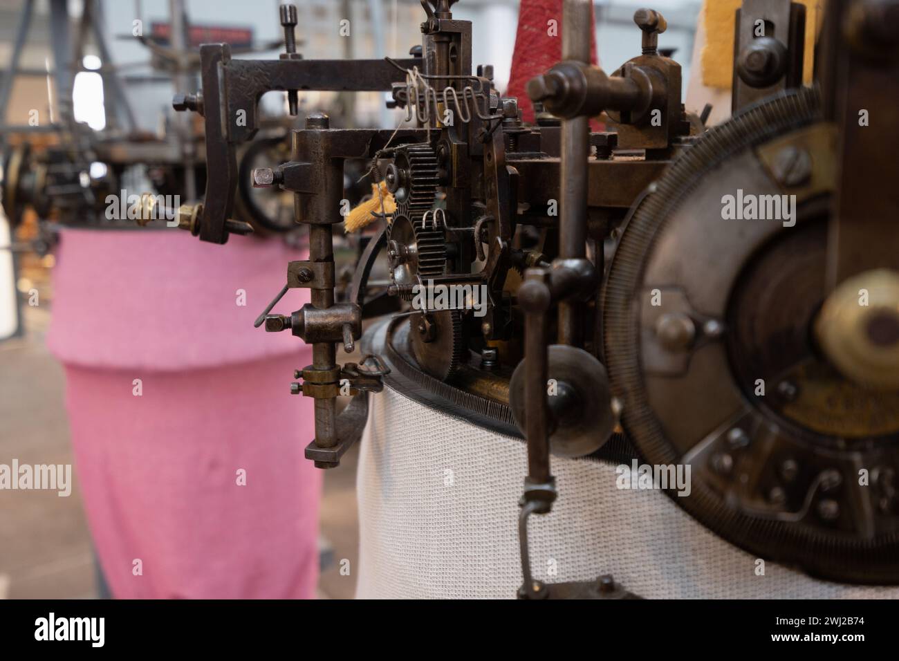 Vintage Textile Industry Machine Weaving Wool Fabric Stock Photo - Alamy