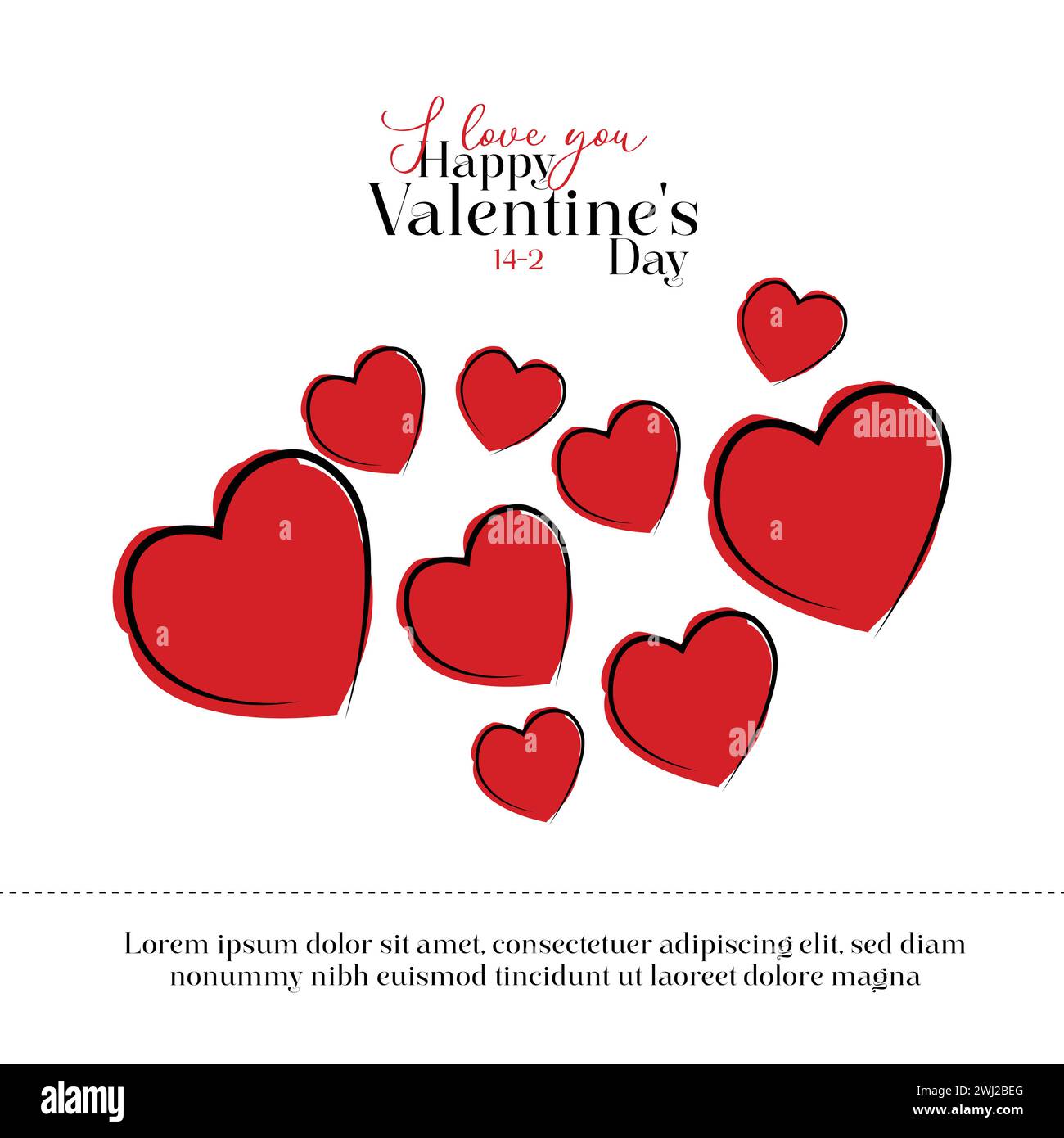 Greeting card happy valentines day Cut Out Stock Images & Pictures - Alamy