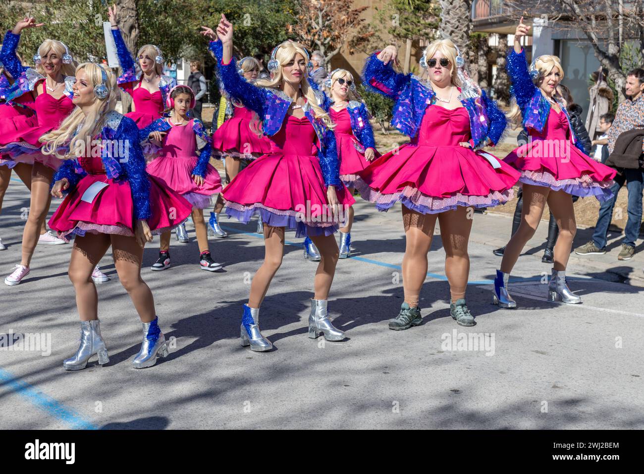 Palamos, Spain - february 11, 2024, Traditional carnival parade in a ...