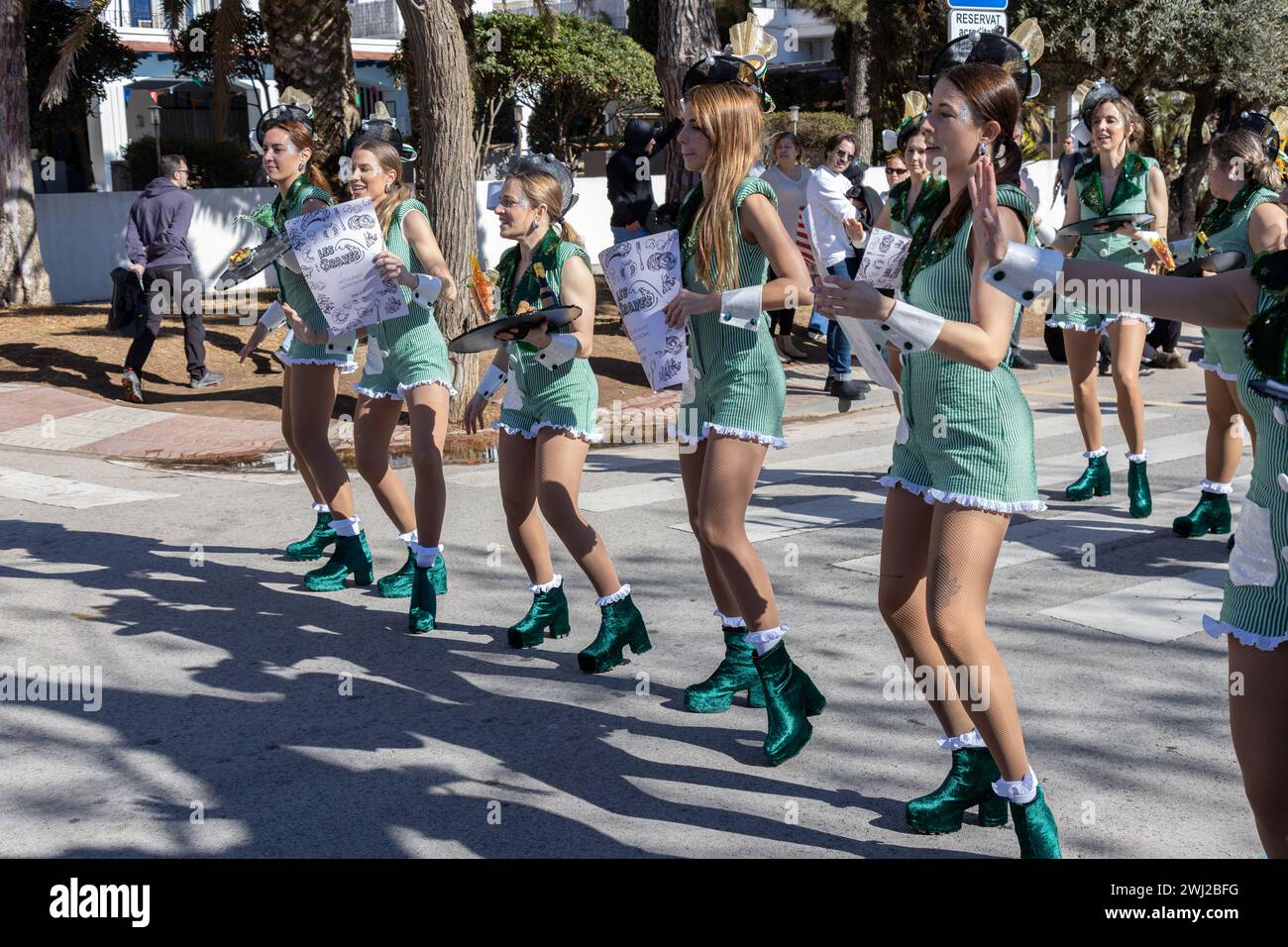 Palamos, Spain - february 11, 2024, Traditional carnival parade in a ...