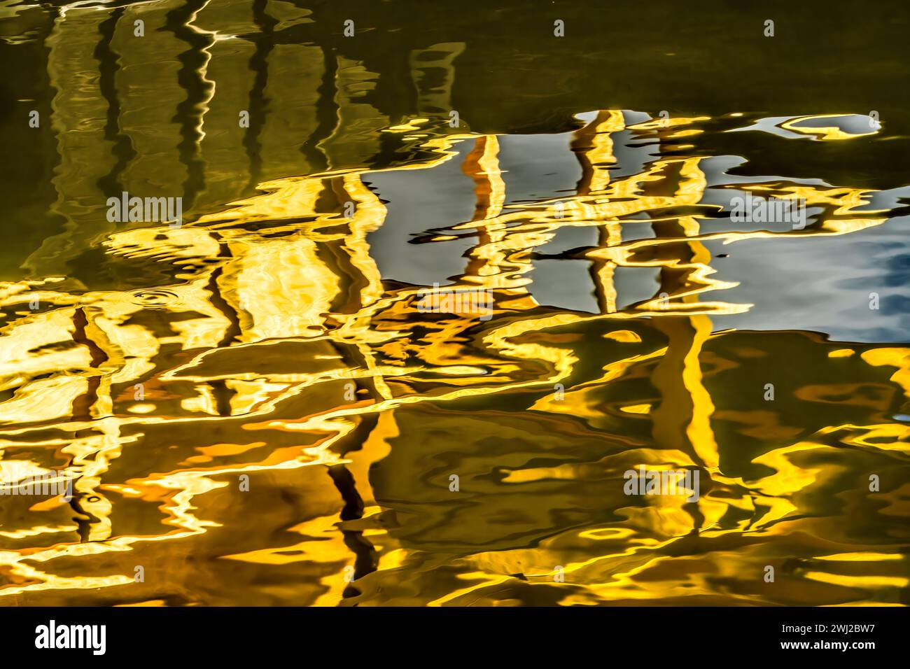 Water Reflection Abstract Garden Kinkaku-Ji Golden Pavilion Temp Stock ...