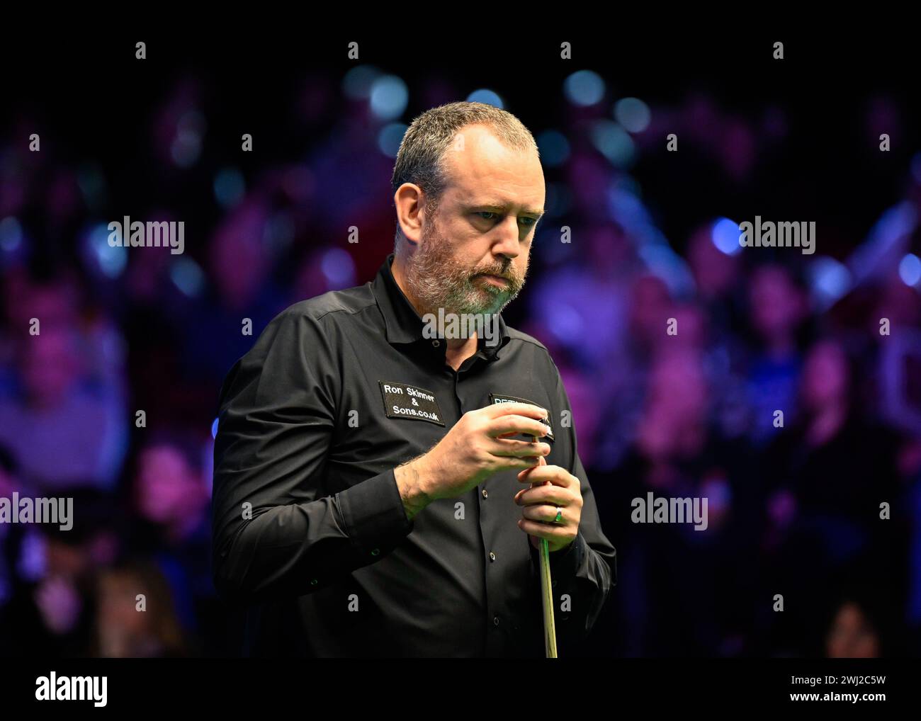 Mark Williams, during the 2024 BetVictor Welsh Open at Venue Cymru ...