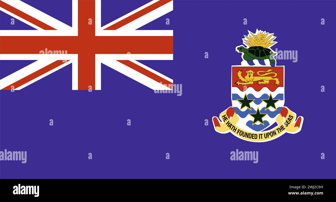 Flag of Cayman Islands. Official symbol of Cayman Islands. 3D ...