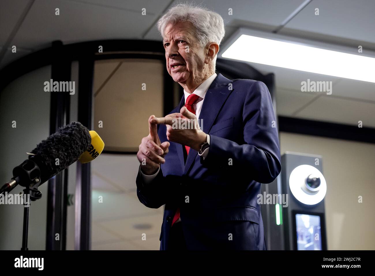 THE HAGUE - Informer Ronald Plasterk speaks to the press upon departure ...
