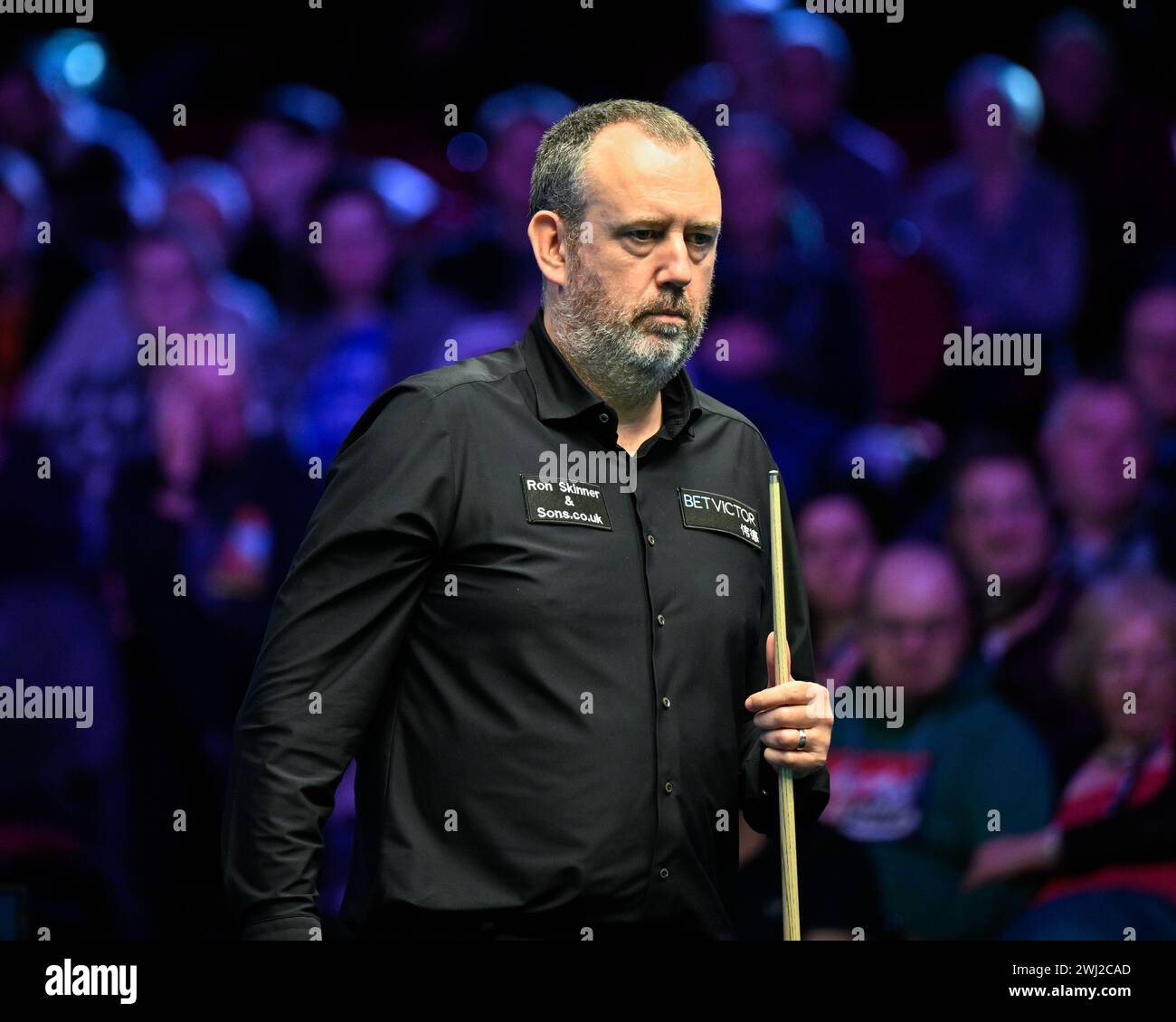 Mark Williams, during the 2024 BetVictor Welsh Open at Venue Cymru ...
