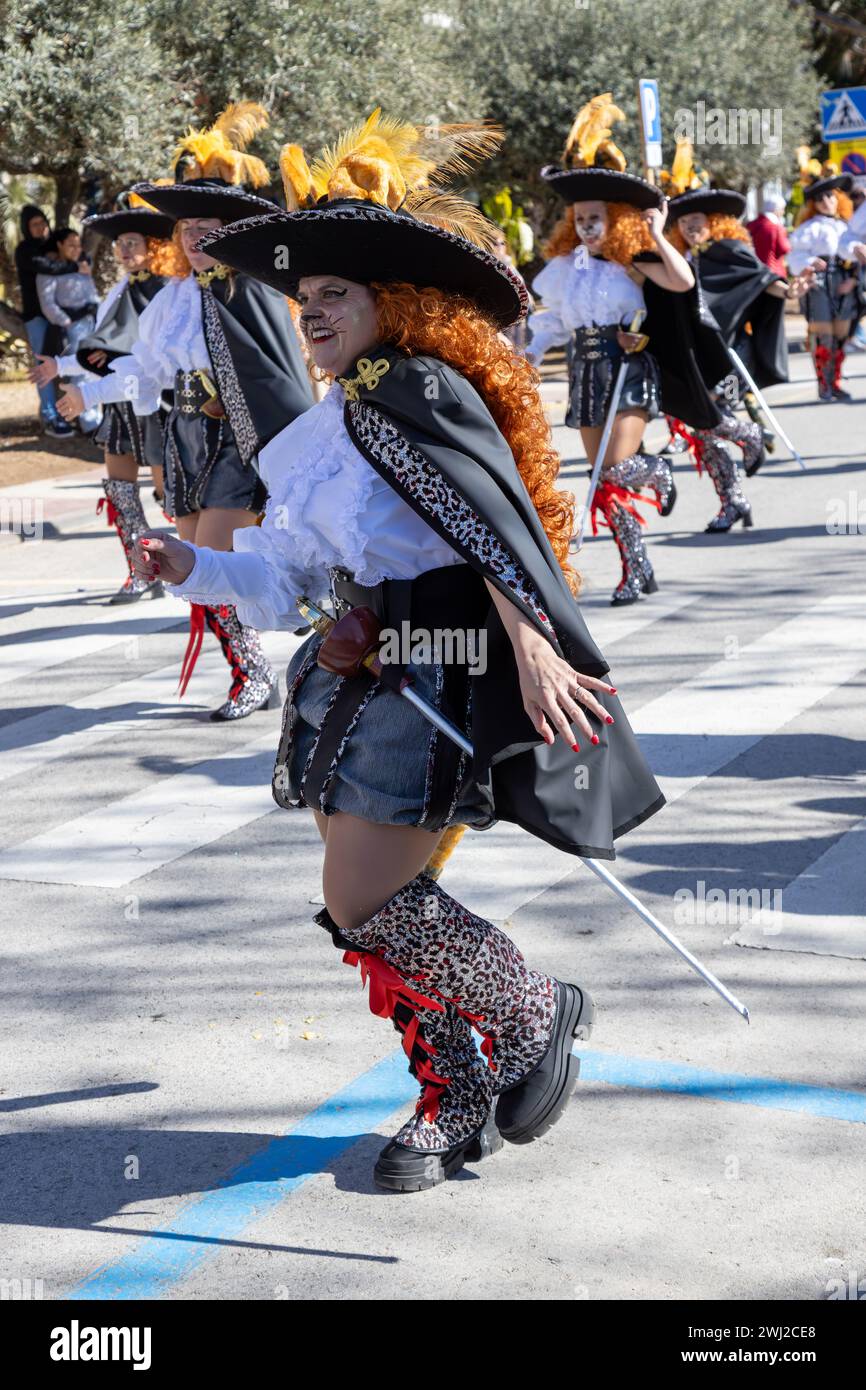 Palamos, Spain - february 11, 2024, Traditional carnival parade in a ...