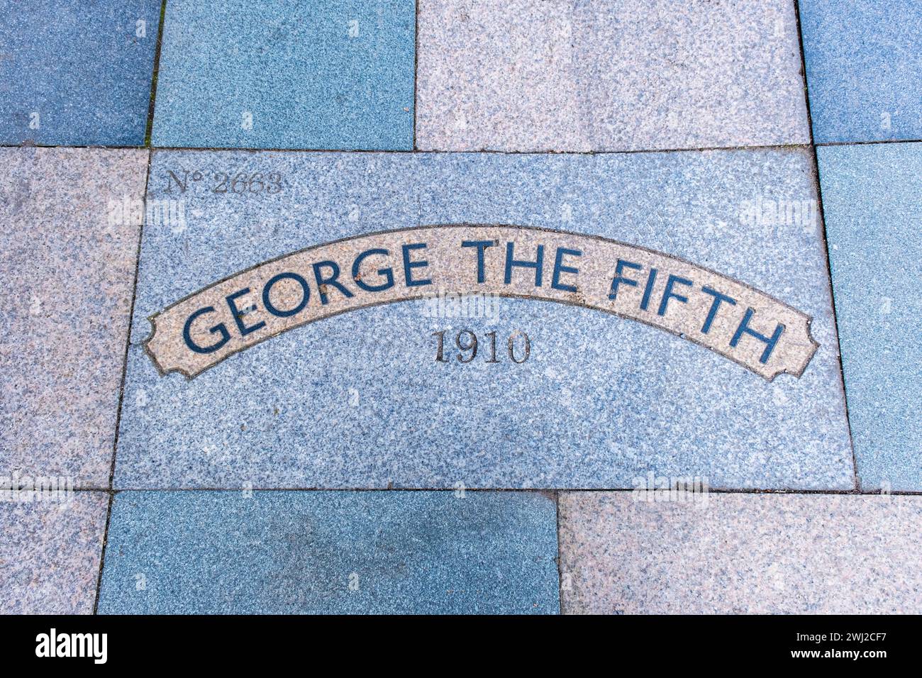 Paving slab in West Street Crewe Saying George The Fifth, train build ...