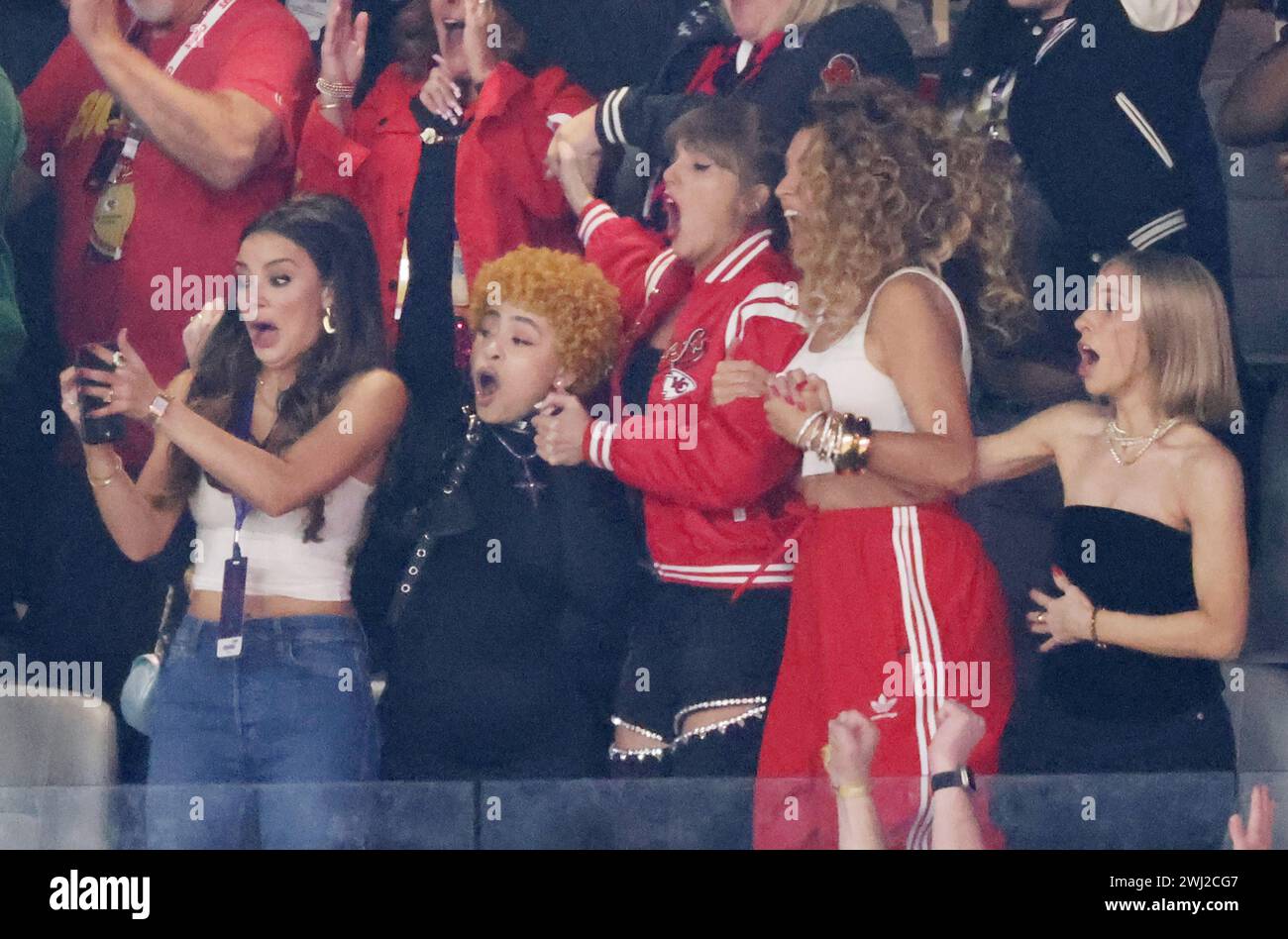 Las Vegas, United States. 11th Feb, 2024. Rapper Ice Spice (2nd L ...