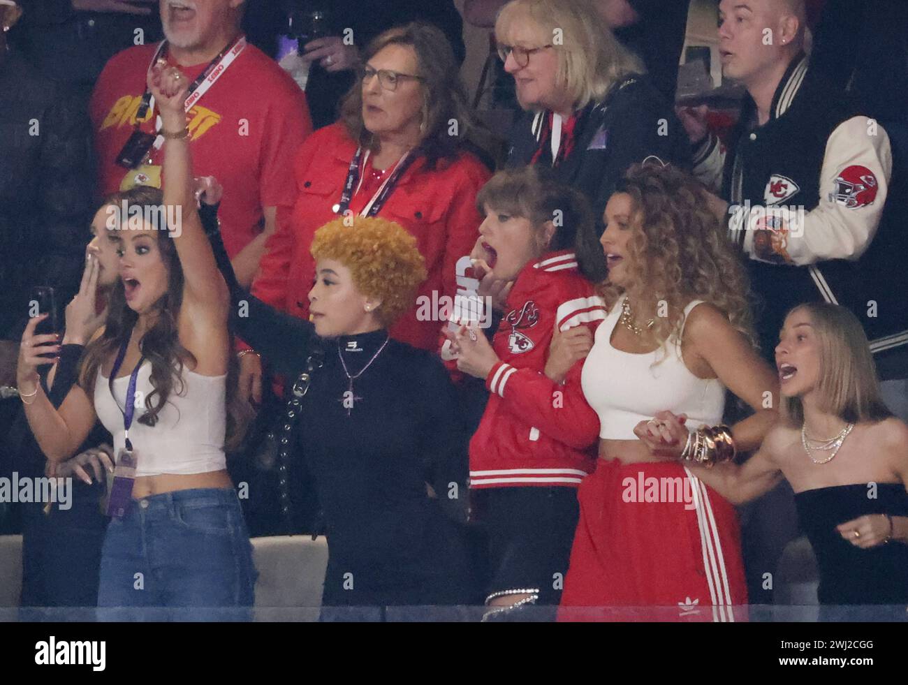 Las Vegas, United States. 11th Feb, 2024. Rapper Ice Spice (2nd L ...