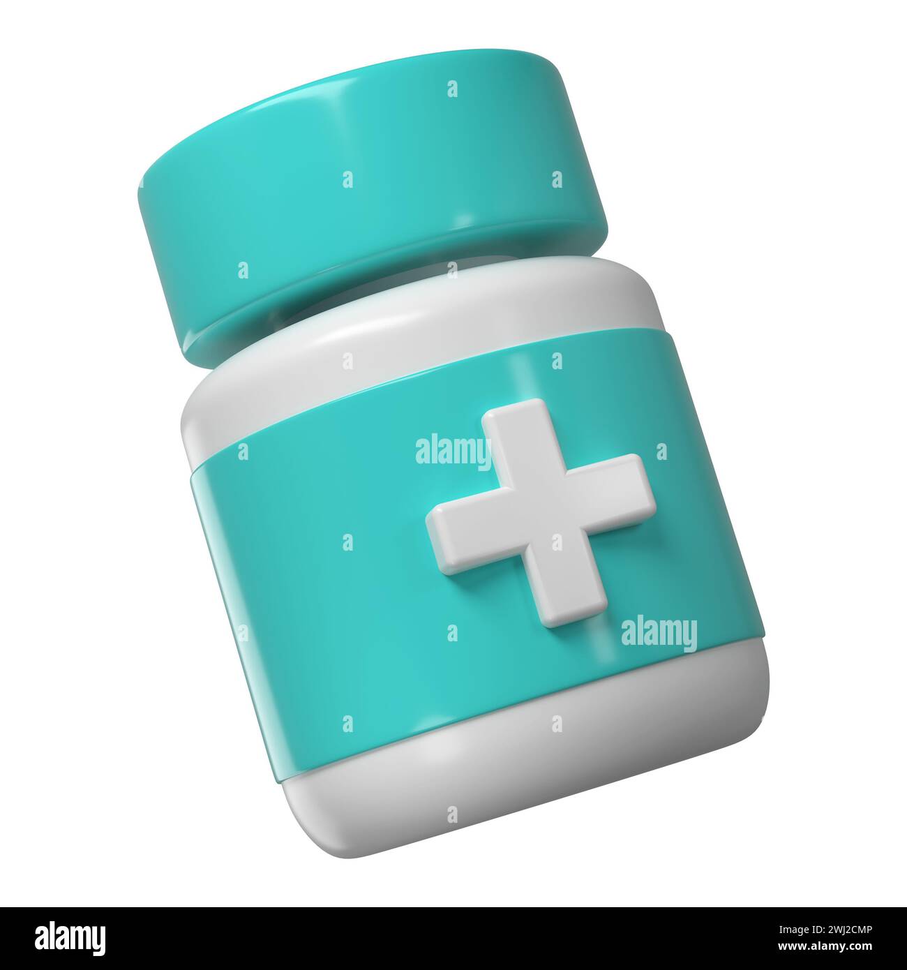 3d pill bottle medical icon pharmacy. White plastic supplement jar ...