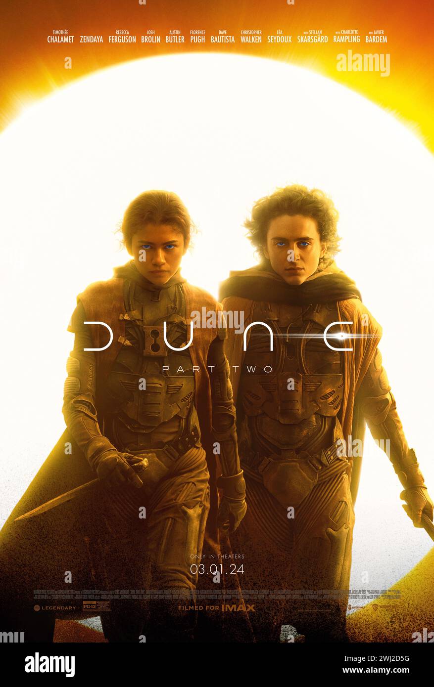 Dune Part Two Timothee Chalamet & Zendaya poster Stock Photo - Alamy