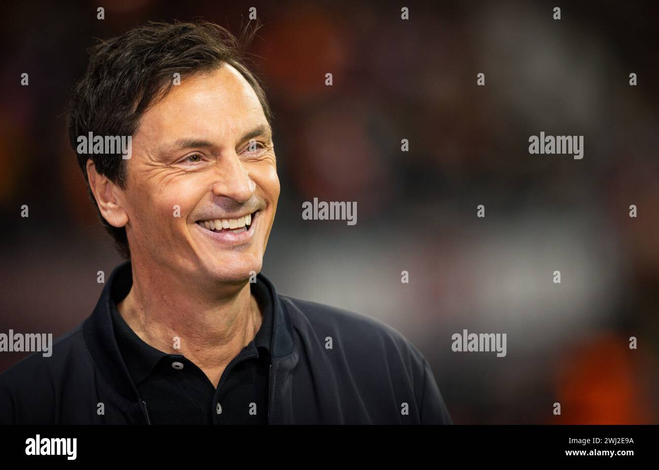 Leverkusen, Germany. 10th Feb 2024. Sky Moderator Sebastian Hellmann ...