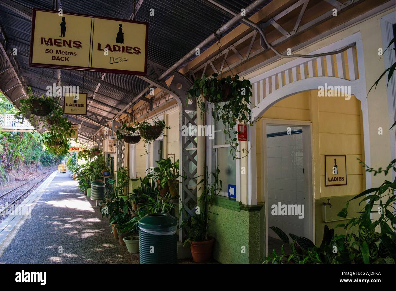 The ladies' toilet on Kuranda Station, Queensland, Australia Stock ...