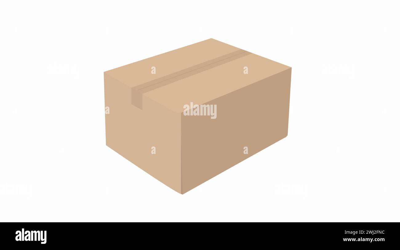 Carton Box. Vector isolated flat illustration of a carton box on a ...