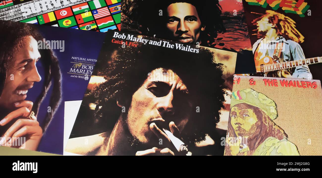 Viersen, Germany - January 9. 2024: Closeup of Bob Marley reggae music ...