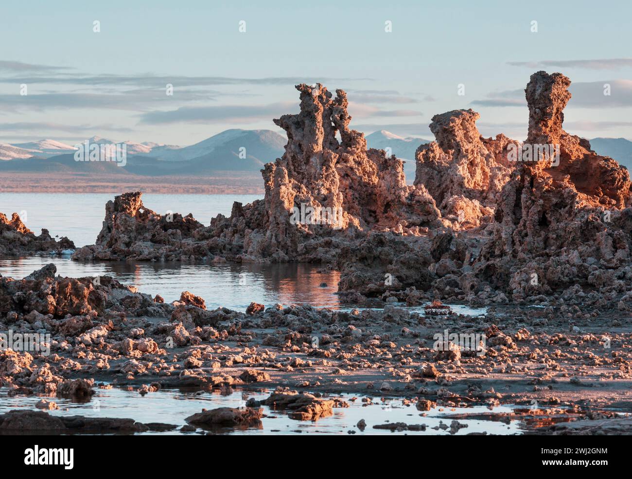 Mono Lake is a soda lake located in Mono County in the central-eastern ...