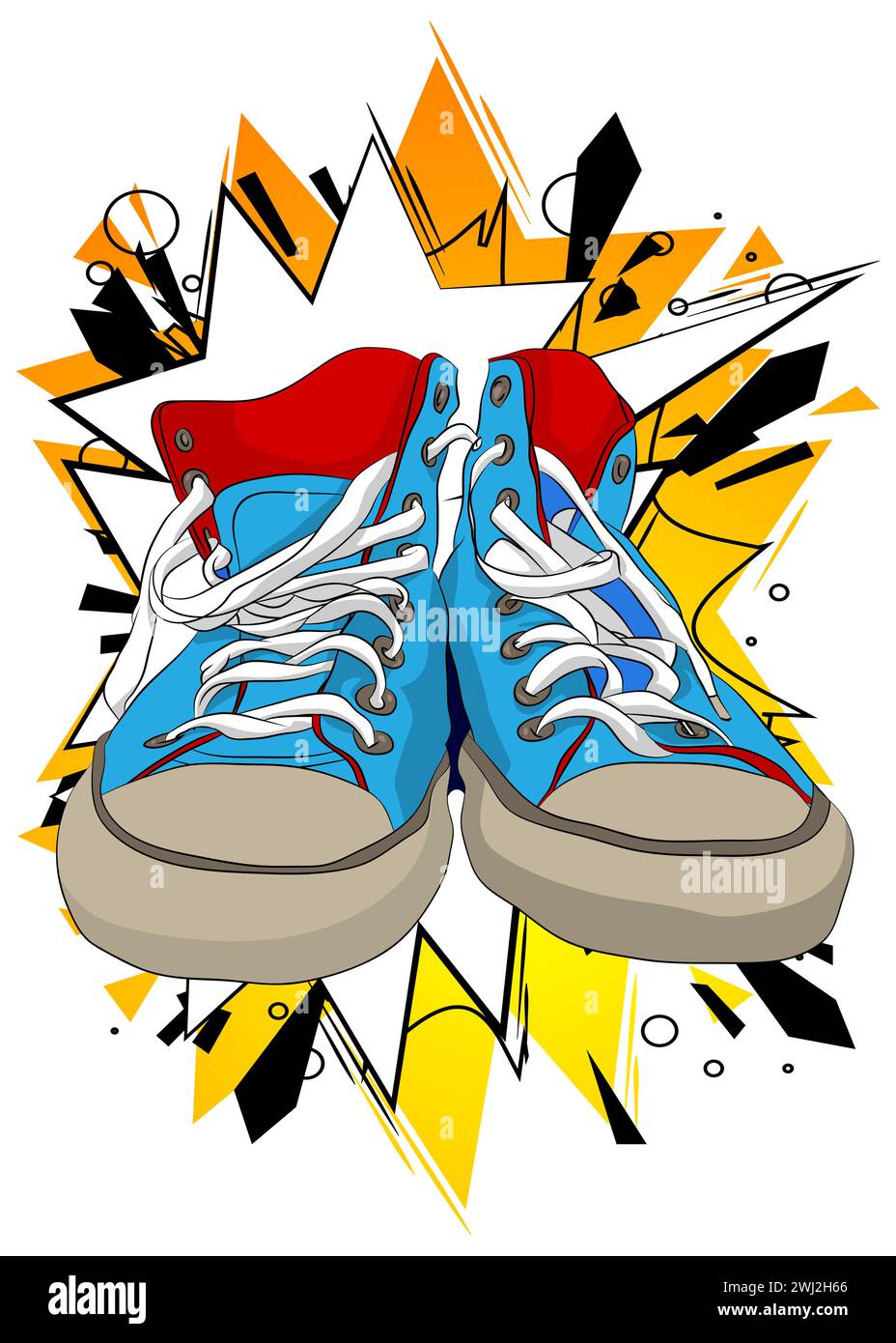 Cartoon Shoe, comic book Sports Clothing Retro vector comics pop art ...