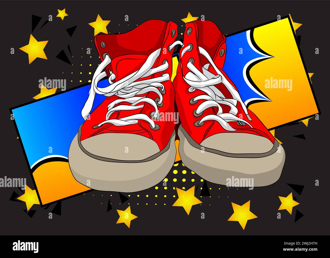 Cartoon Shoe, comic book Sports Clothing Retro vector comics pop art ...