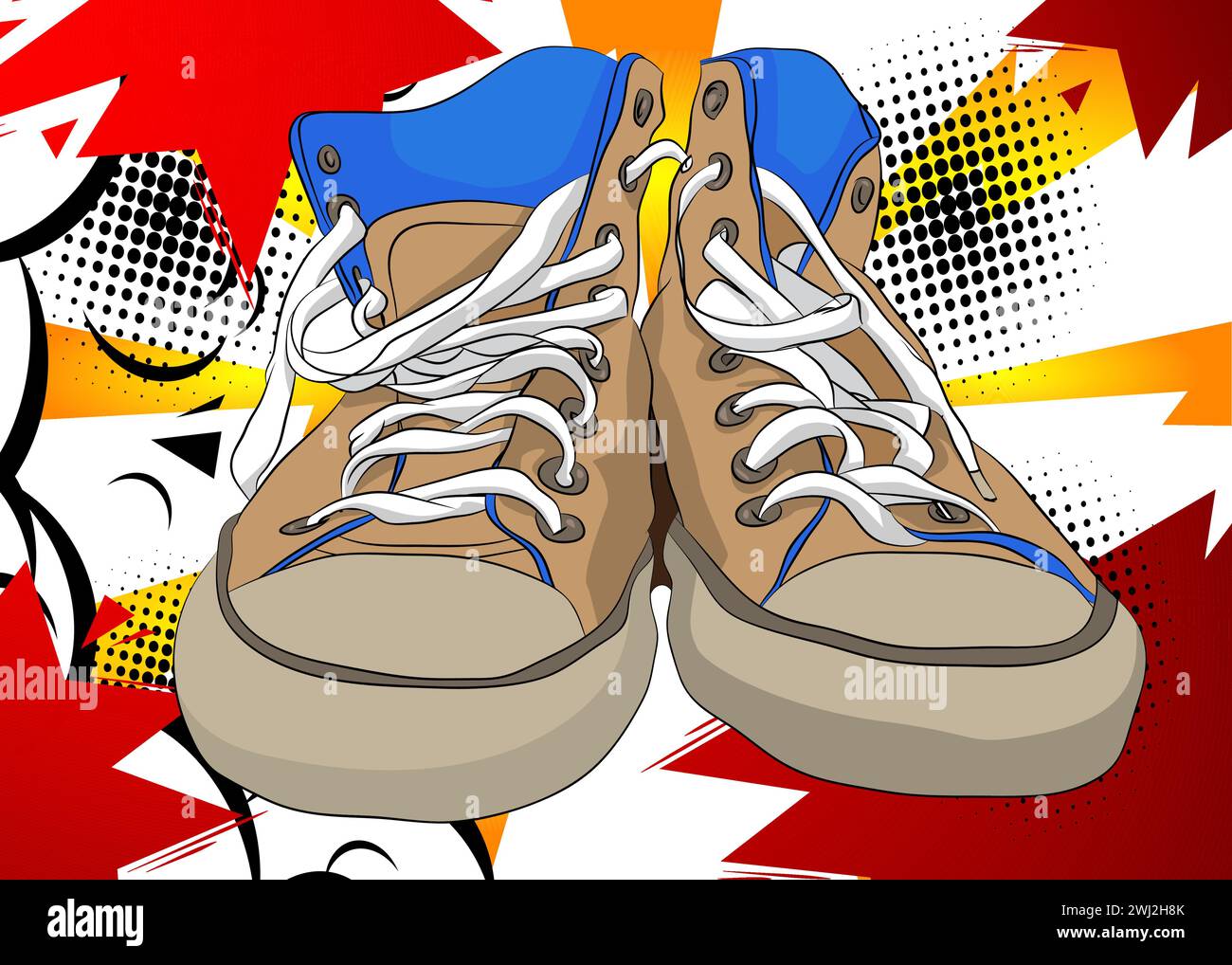 Cartoon Shoe, comic book Sports Clothing Retro vector comics pop art ...