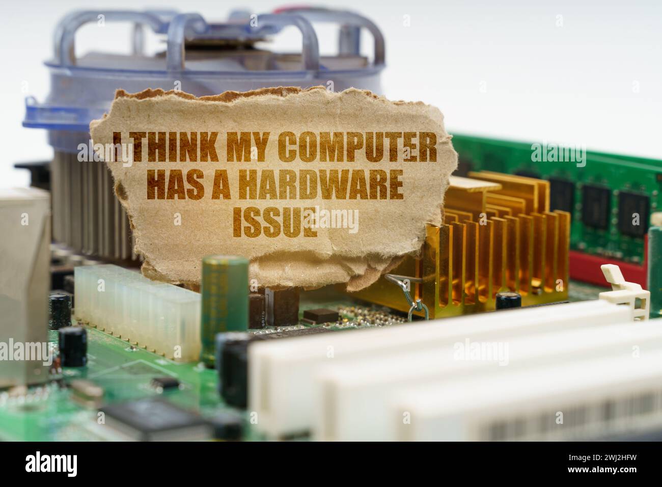 On the computer motherboard there is a cardboard with the inscription ...
