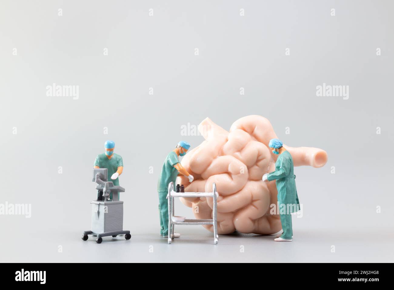 Miniature Doctor checking and analysis small intestine model , Science ...