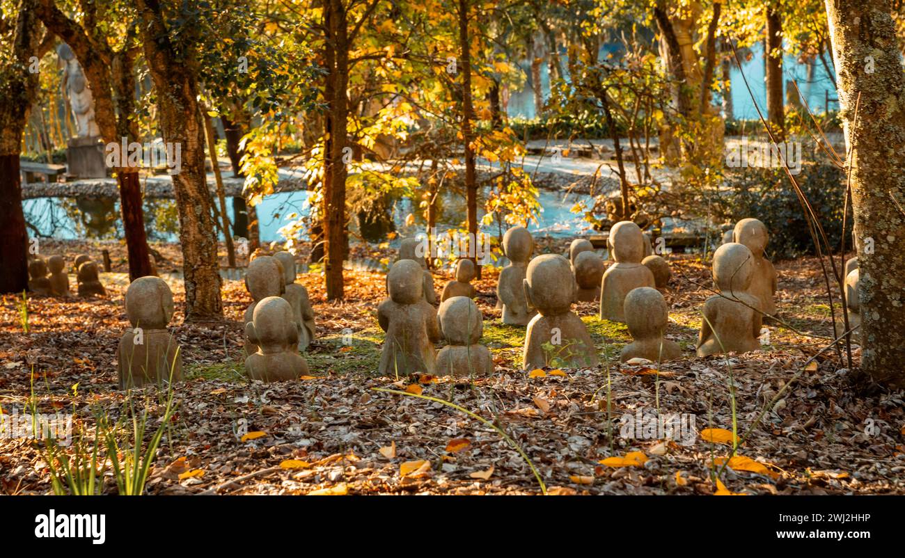 Landscape in Oriental Garden Bacalhoa Buddha Eden Park with Monk stone ...
