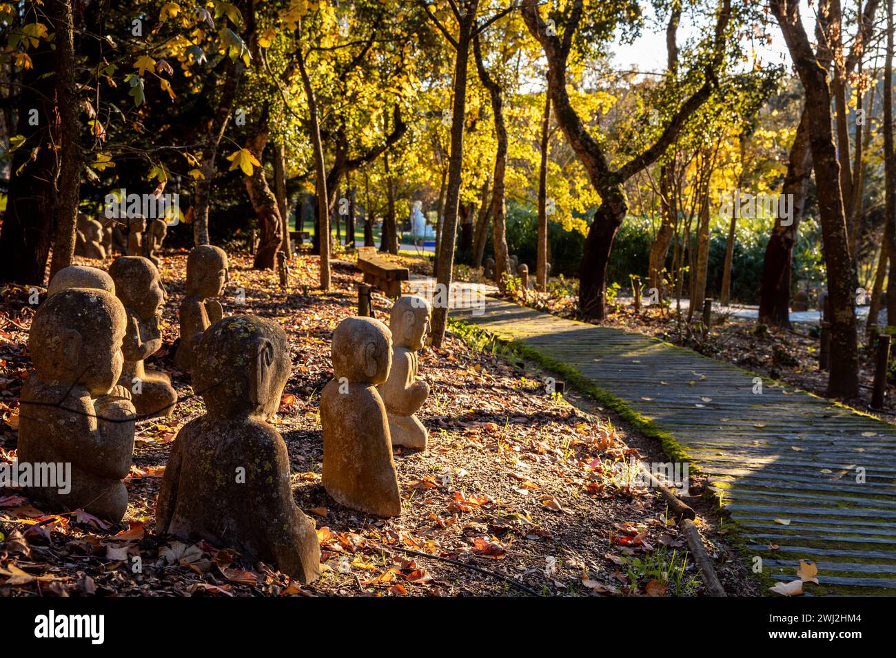 Landscape in Oriental Garden Bacalhoa Buddha Eden Park with Monk stone ...