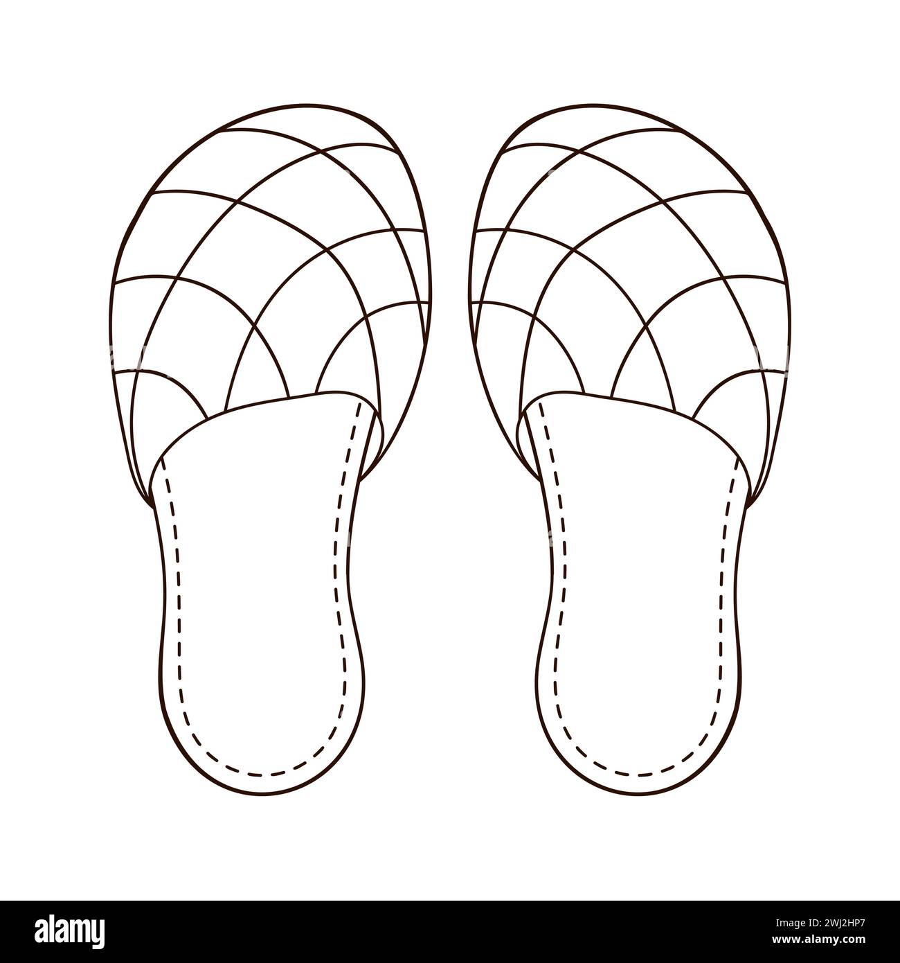 House slippers in line art style. Man, male footwear. Outline logo for ...