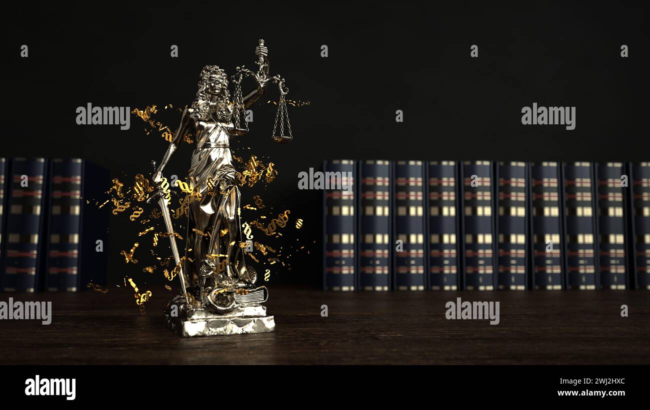 Lady justice law books hi-res stock photography and images - Alamy