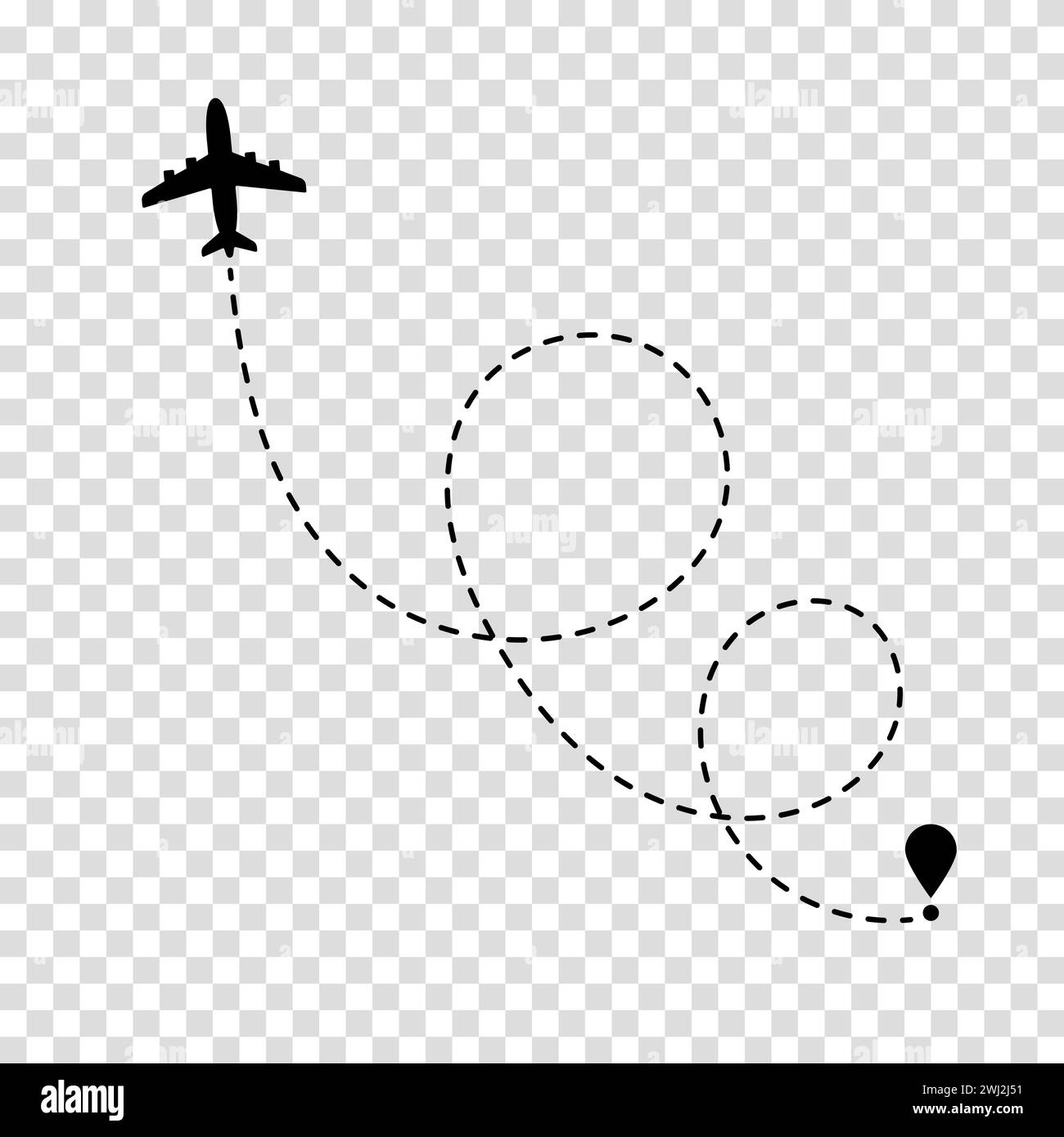 Airplane route plane path. Travel concept. Dotted path airplane ...