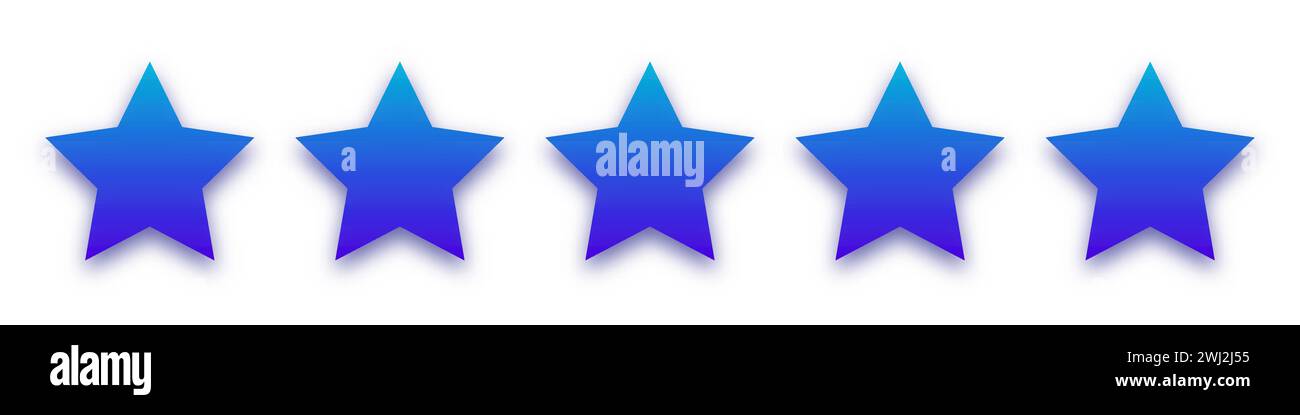 Blue 5 star icon. Customer feedback concept. Vector 5 token points ...