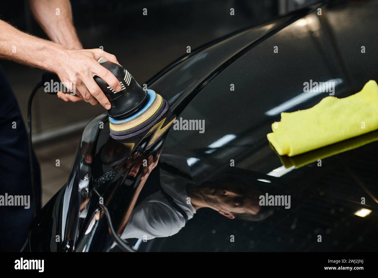 cropped view of hard working professional specialist working with ...