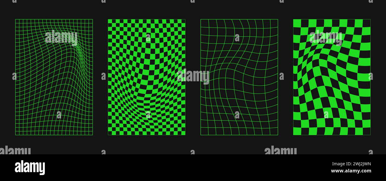 Abstract wireframes, cyberpunk elements and perspective green grids and spheres. Surreal ...