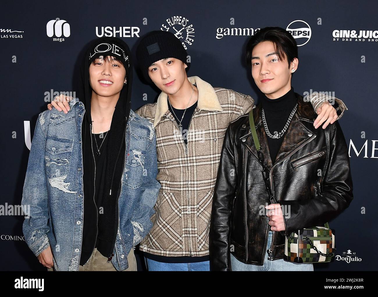 Las Vegas, USA. 12th Feb, 2024. THE BOYZ - Jacob Bae, Hyunjae, and ...