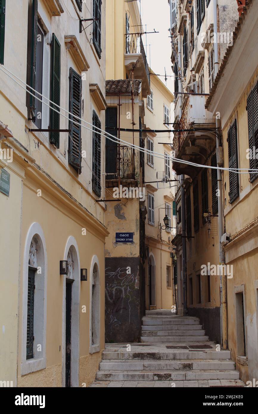 Street view corfu greece hi-res stock photography and images - Alamy