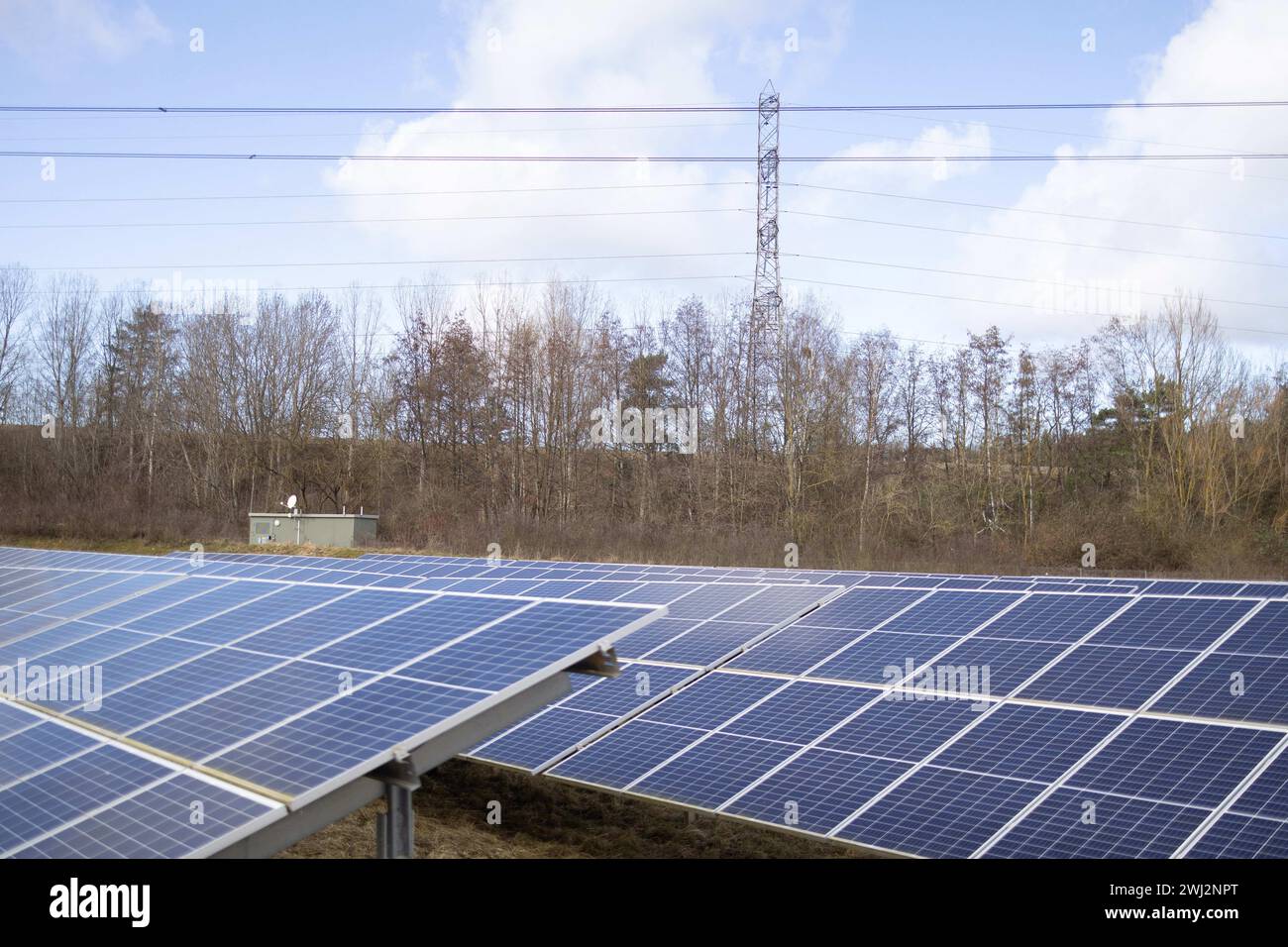Marcoussis, France. 12th Feb, 2024. View of the Solar Photovoltaic PV ...