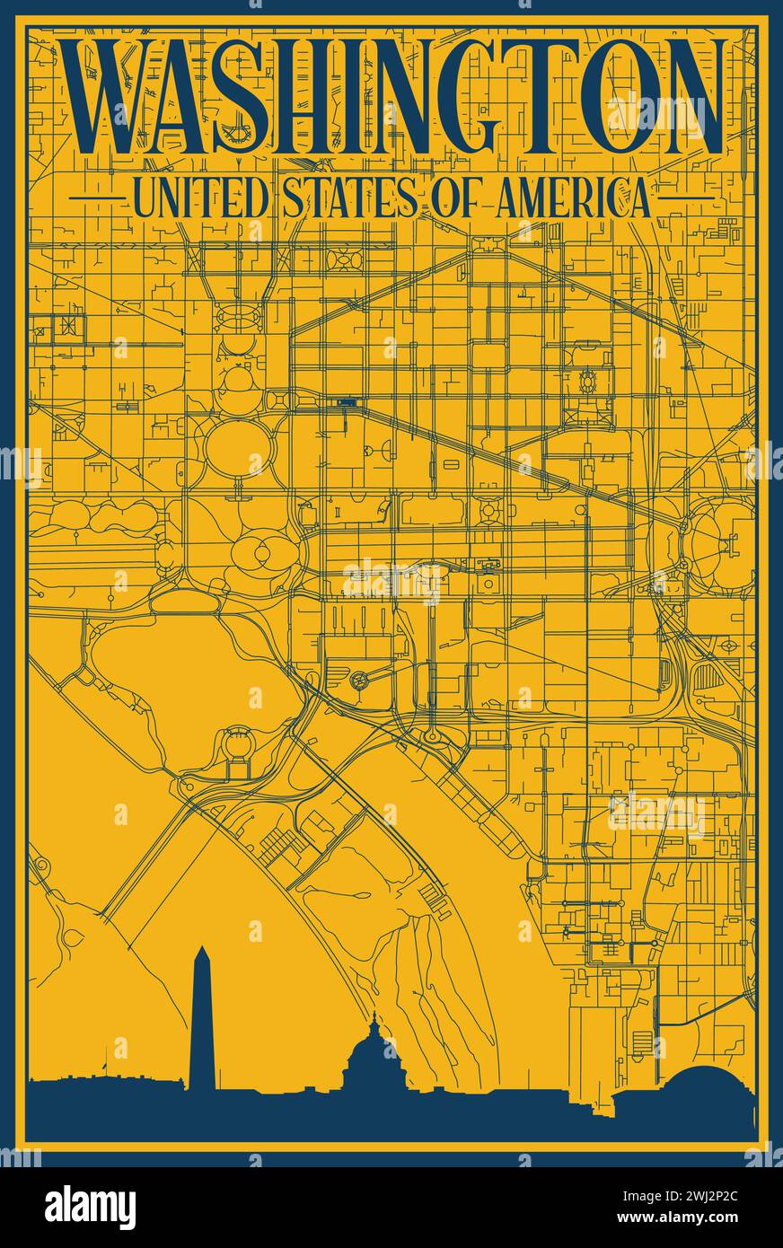 Washington dc skyline vector silhouette hi-res stock photography and ...