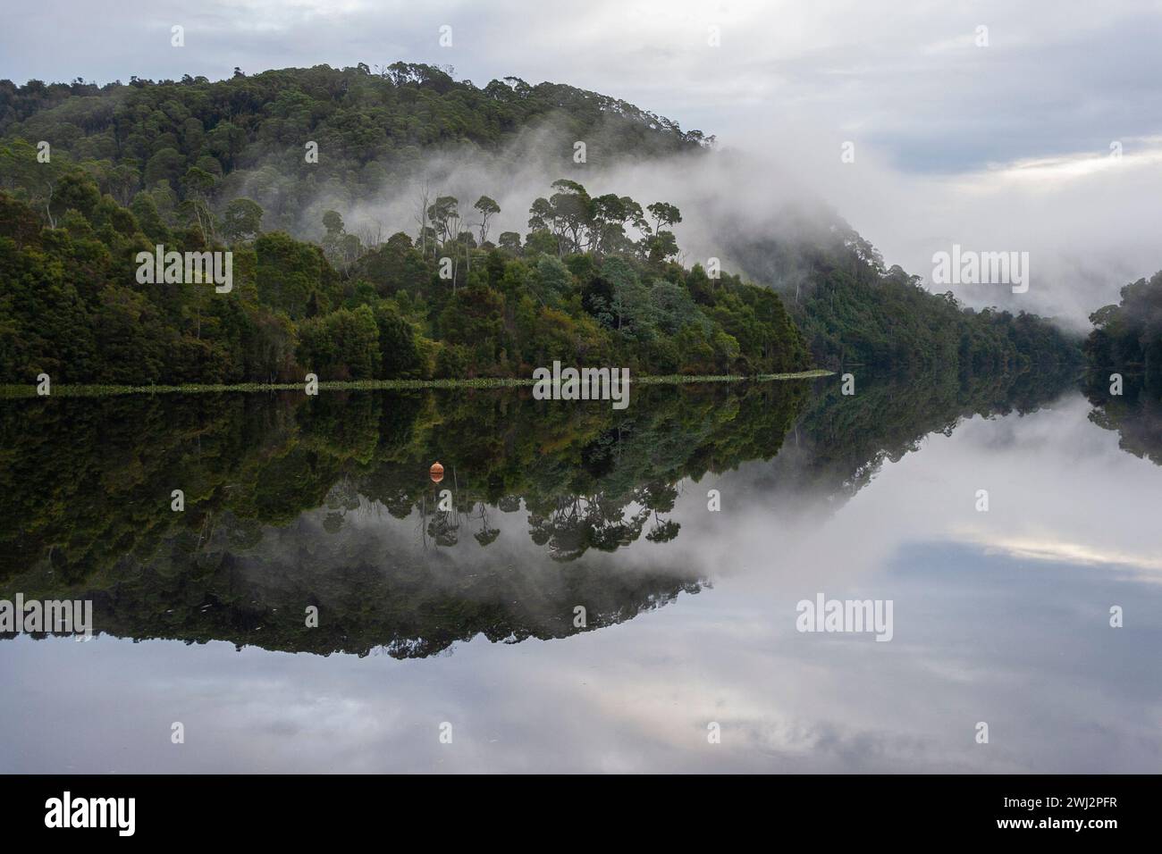 Pieman river in Corinna on the west coast of Tasmania in Australia ...