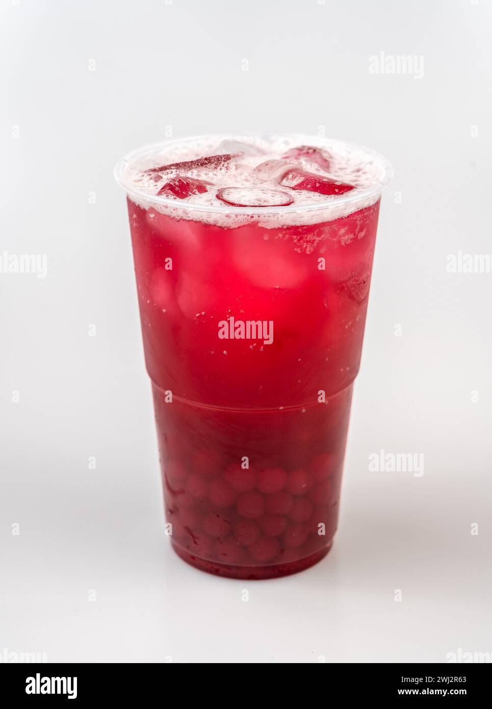 A vertical of a cup of iced bubble tea on a white background Stock ...