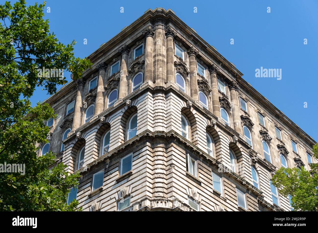 The patina building of the Budapest History Museum in the Buda Castle ...