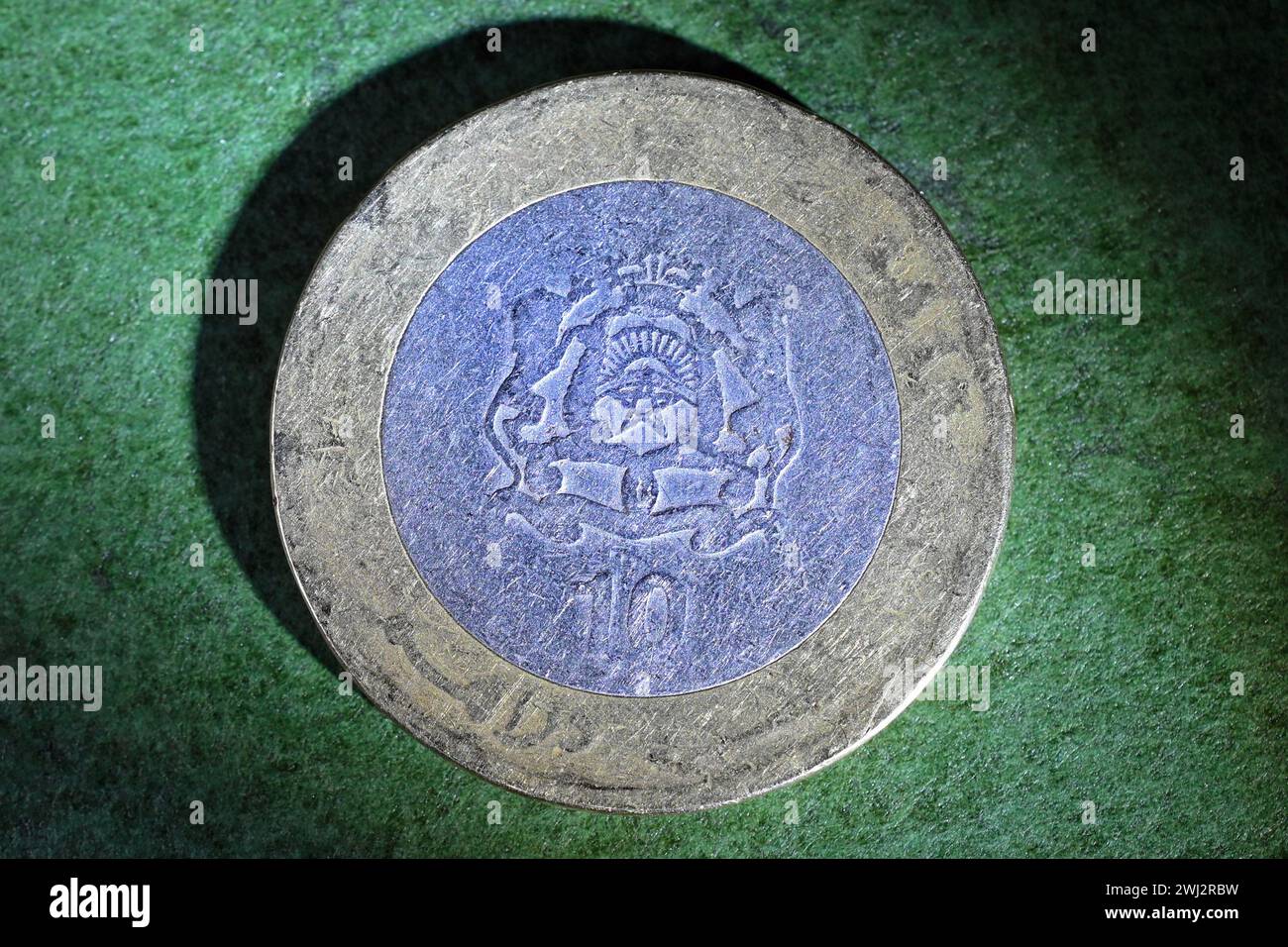 Worn Moroccan 10 Dirham coin Stock Photo - Alamy