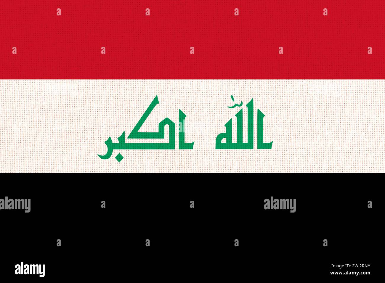 Flag of Iraq. National Iraqi flag on fabric surface. Iraqi national ...