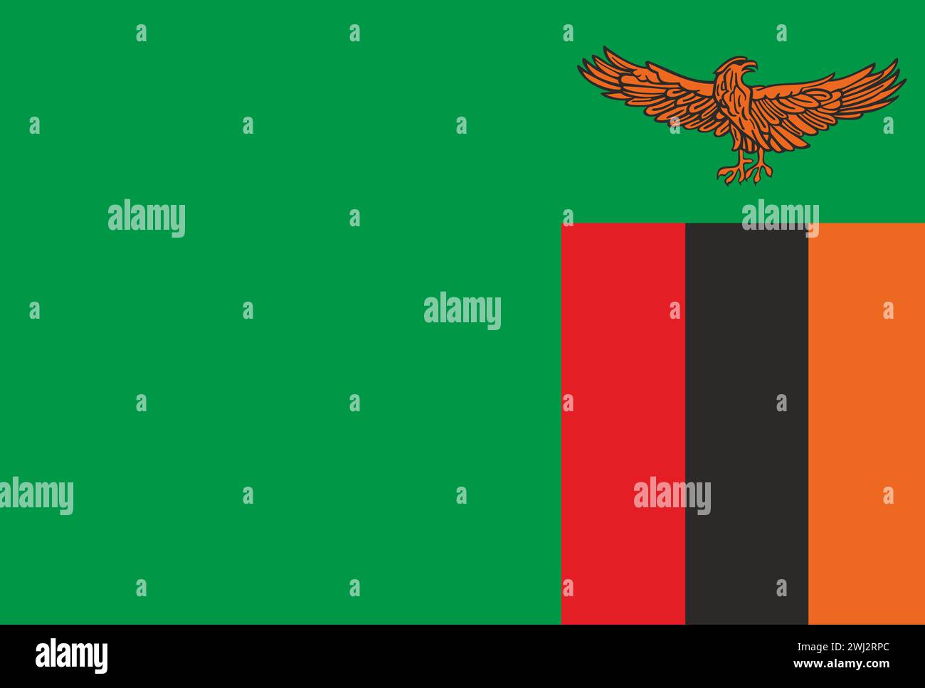 Flag of Zambia. National Zambian flag. Zambia national flag. Republic ...