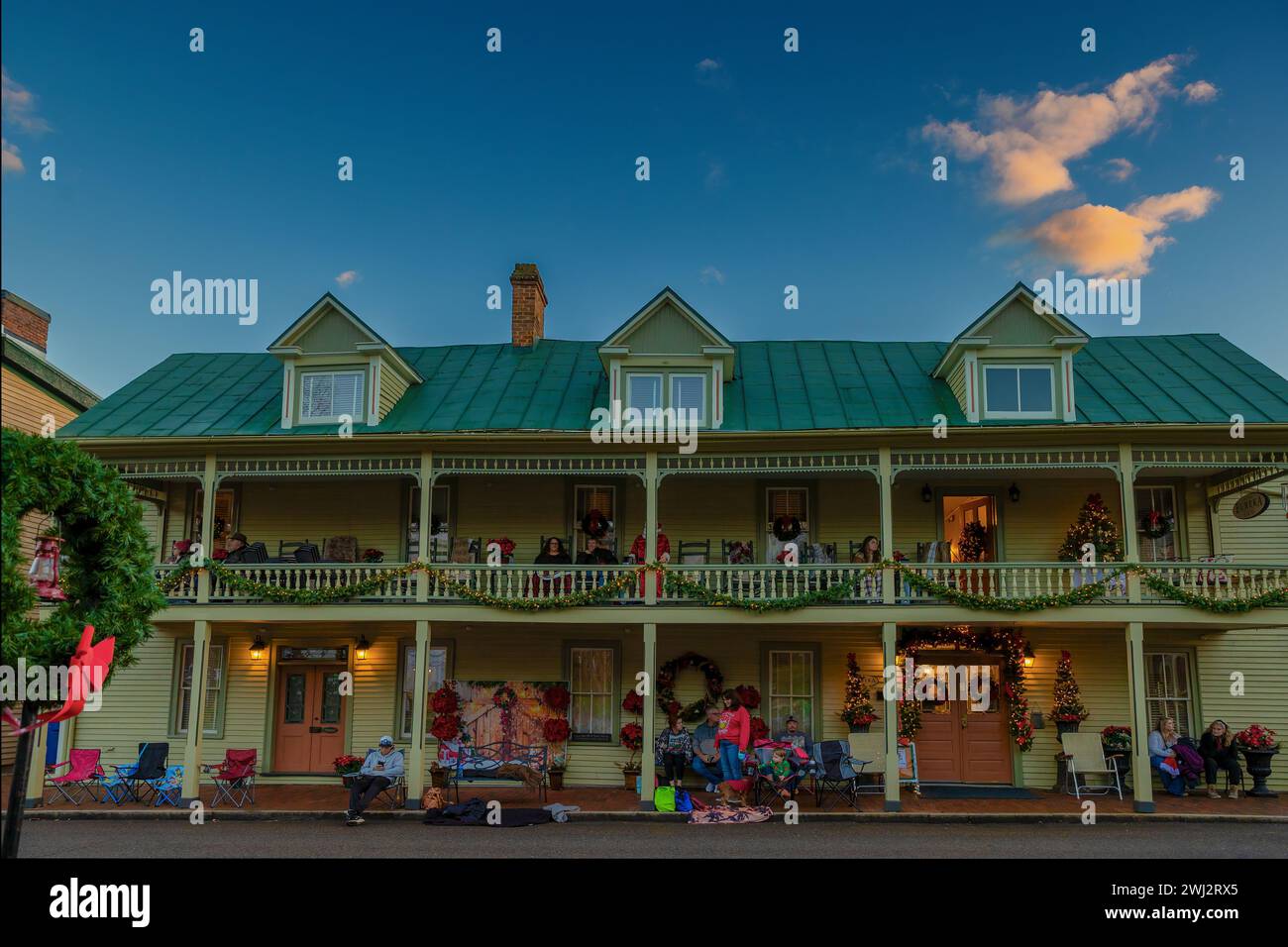 Jonesborough, Tennessee, USA - December 9, 2023: People gathered in ...