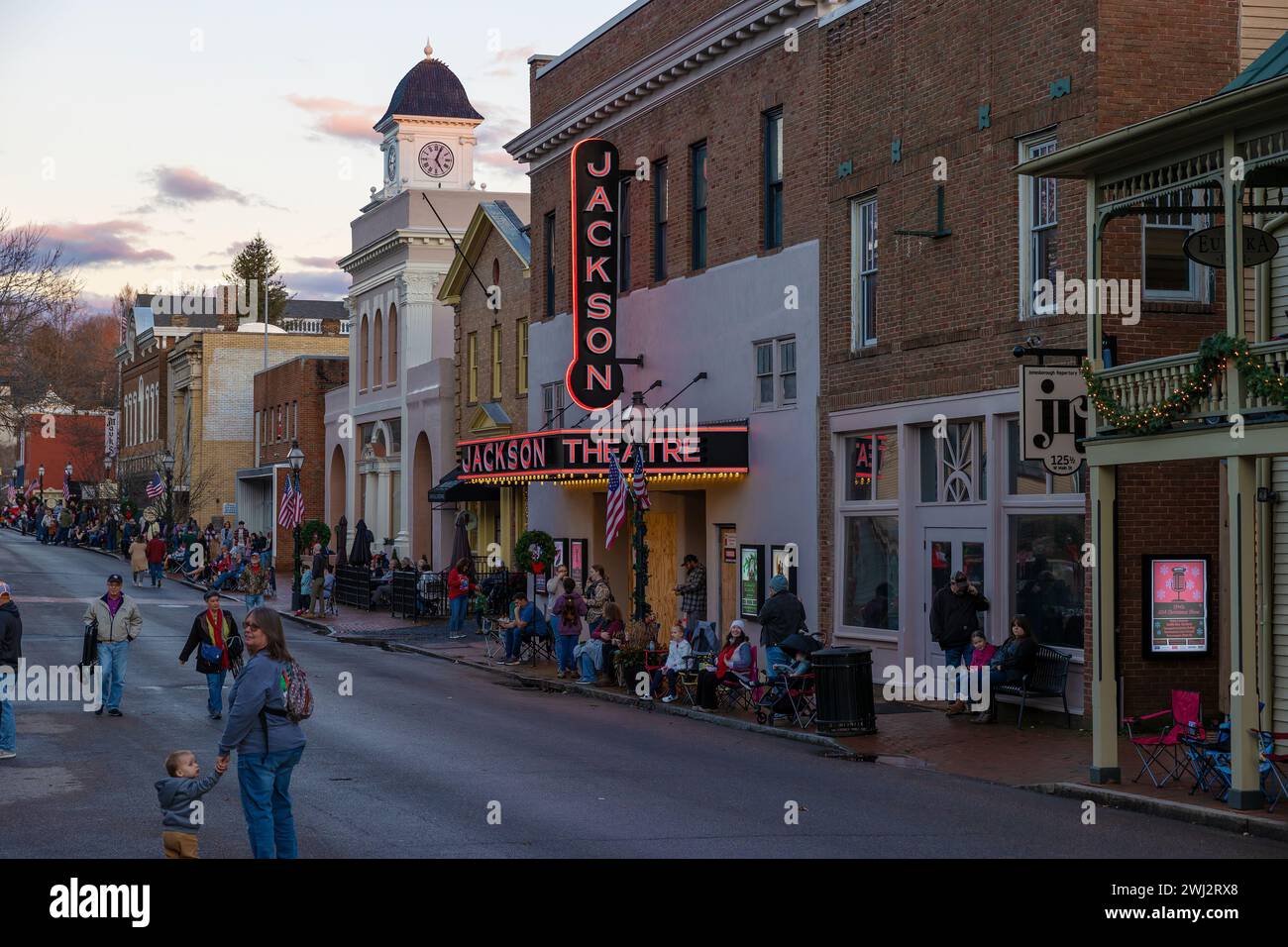 Jonesborough, Tennessee, USA - December 9, 2023: People gathered in ...
