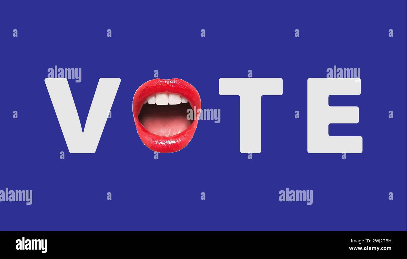 Election concept design with word Vote and open mouth. Concept of ...