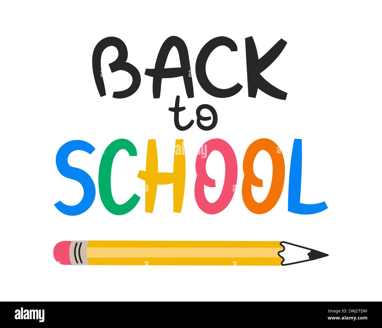 Back to school concept with pencil vector illustration Stock Vector ...