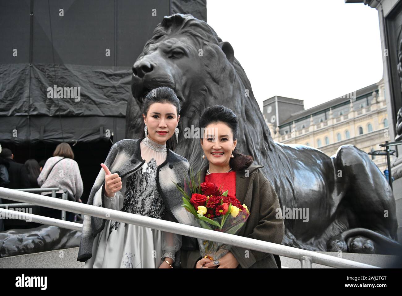 Trafalgar square, London, UK, 11 February 2024: China: Chinese singer ...