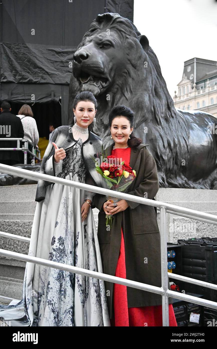 Trafalgar square, London, UK, 11 February 2024: China: Chinese singer ...